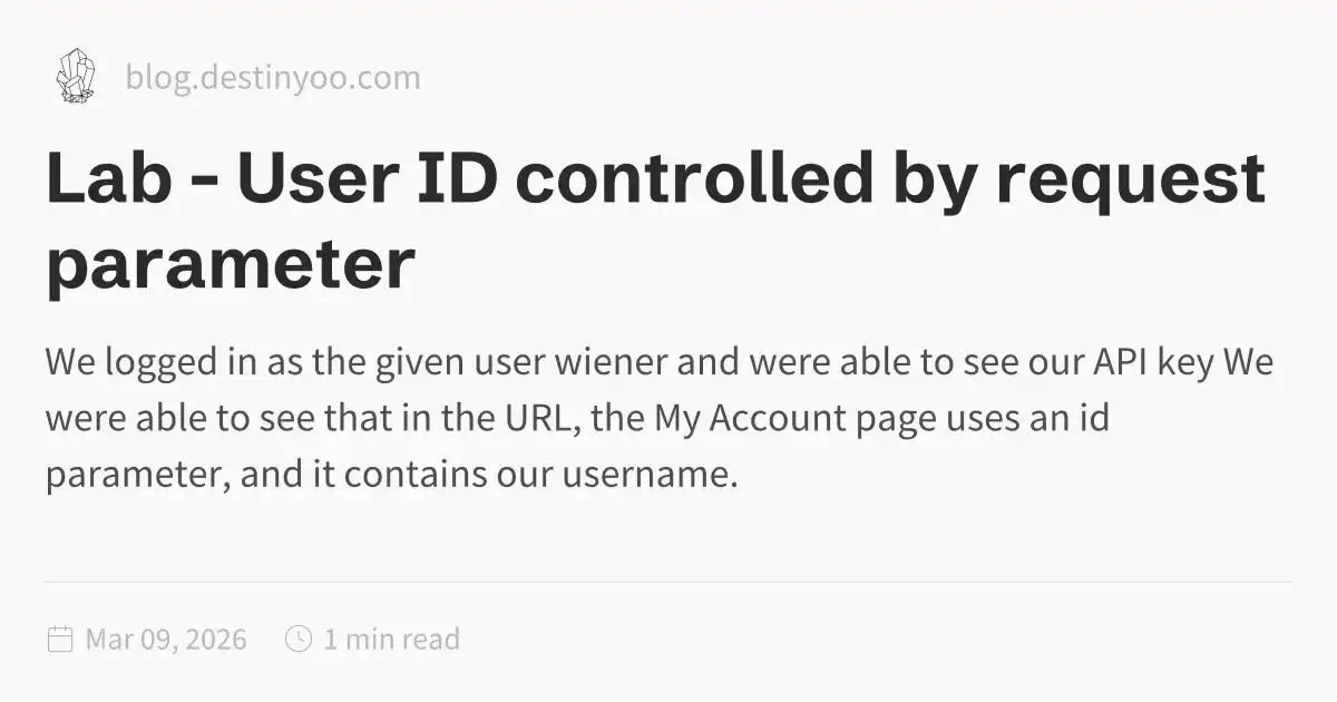 Lab - User ID controlled by request parameter
