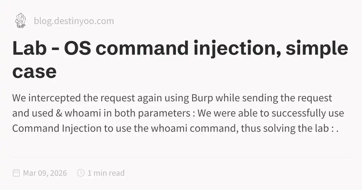 Lab - OS command injection, simple case