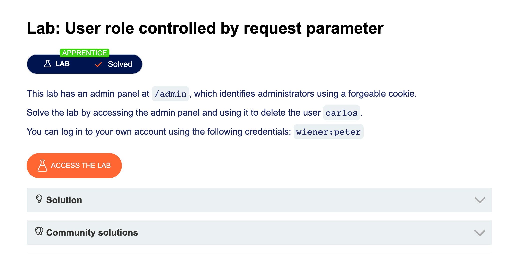 Lab - User role controlled by request parameter